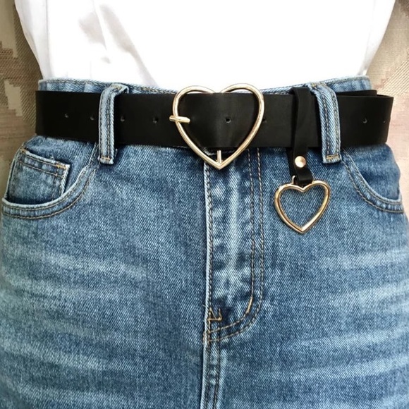 Accessories | Gold Heart Shaped Buckle Belt | Poshmark